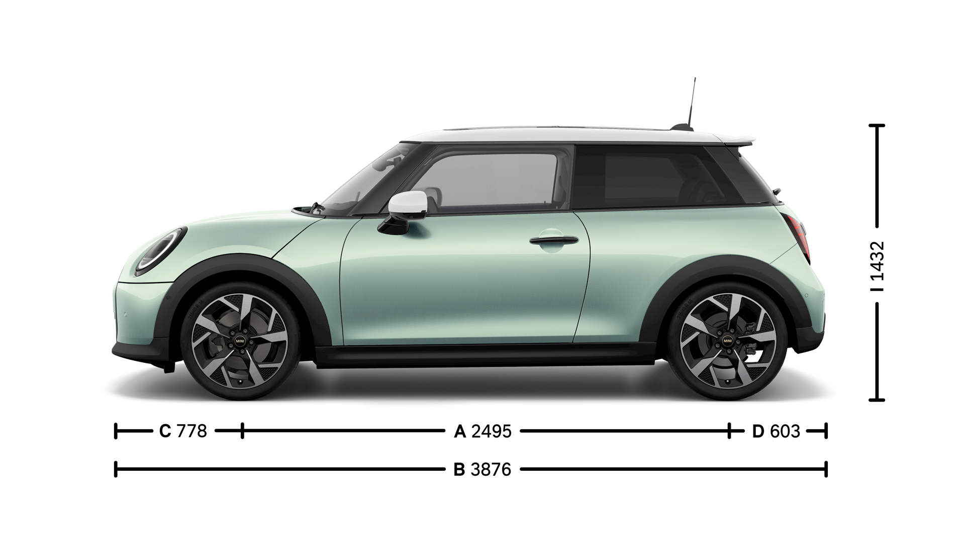 MINI Cooper 3-Deurs - afmetingen